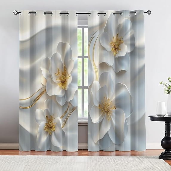 Floral Blackout Curtains For Girls Boys Home Decor, Relief Floral ...