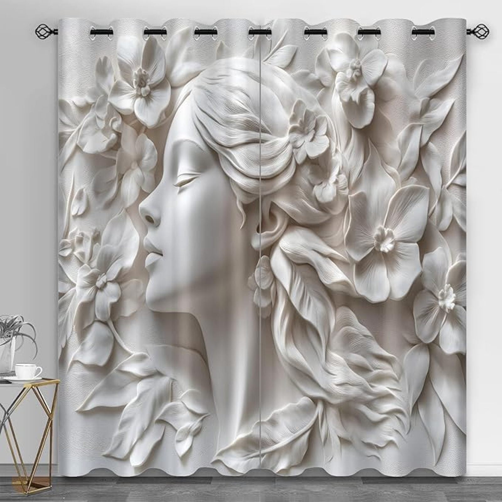 Floral Blackout Curtains For Girls Boys Home Decor, Relief Floral ...