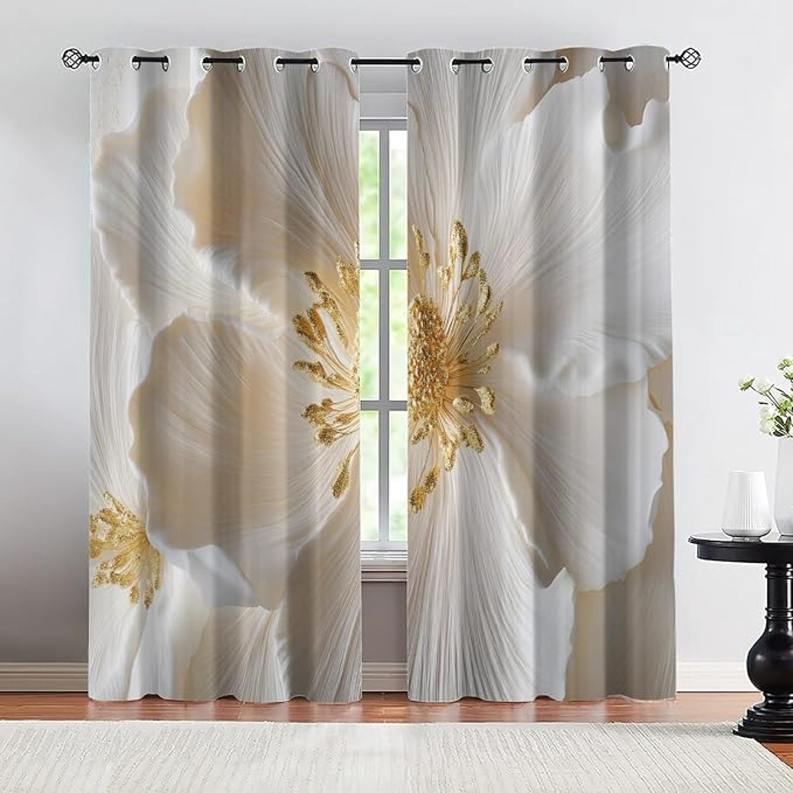 Floral Blackout Curtains For Girls Boys Home Decor, Relief Floral ...