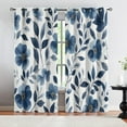 Floral Blackout Curtains for Girls Boys Home Decor, Blue Floral ...