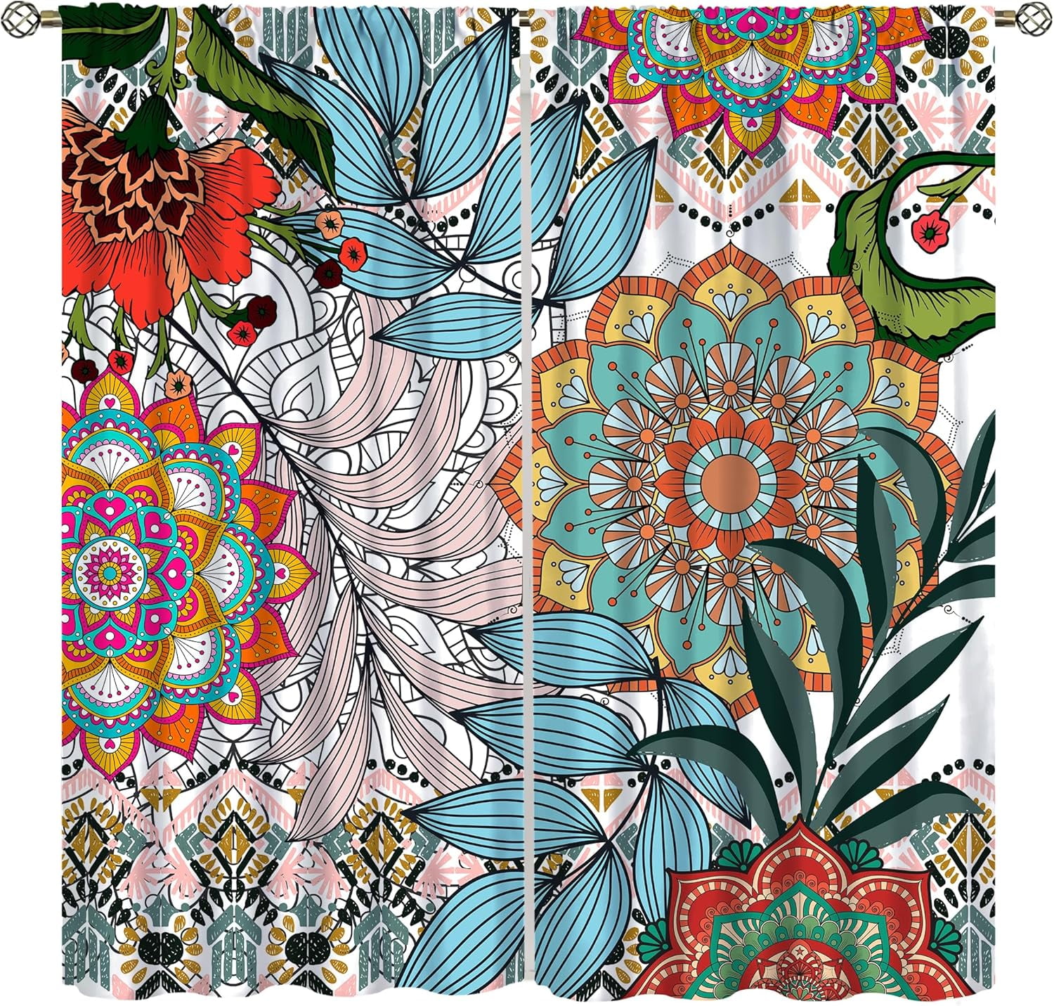 Floral Blackout Windows Curtains, Watercolor Floral Pink Floral Curtain ...