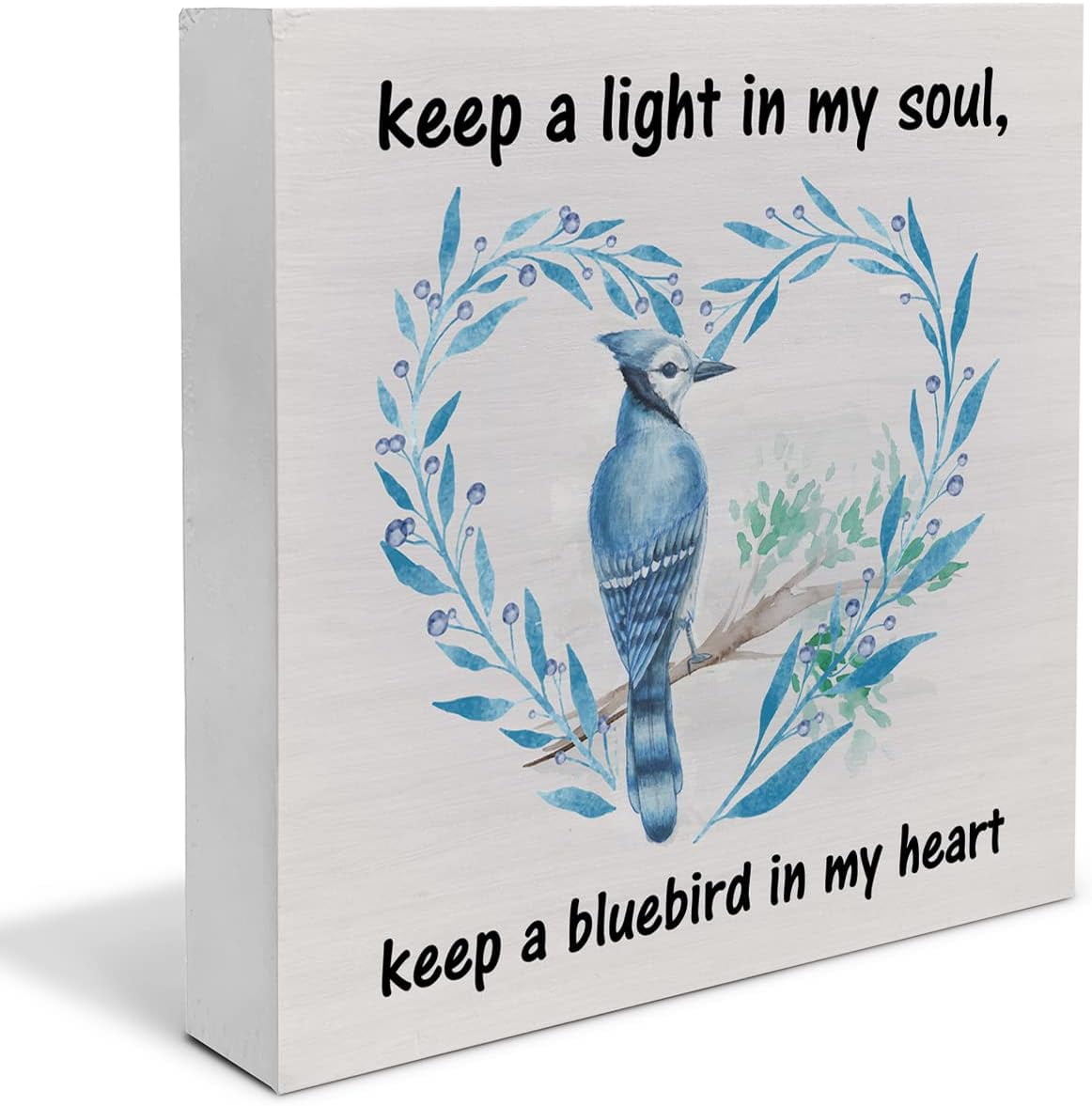 Floral Bluebird Wooden Box Sign Farmhouse Wood Box Sign Spring Bluebird ...