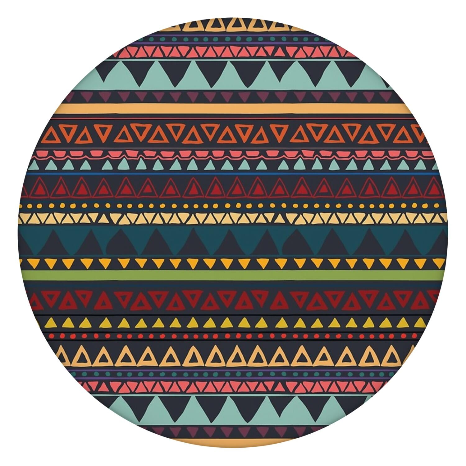 Floral Bohemian Print Round Tablecloth with Fitted Edge, Designed for ...