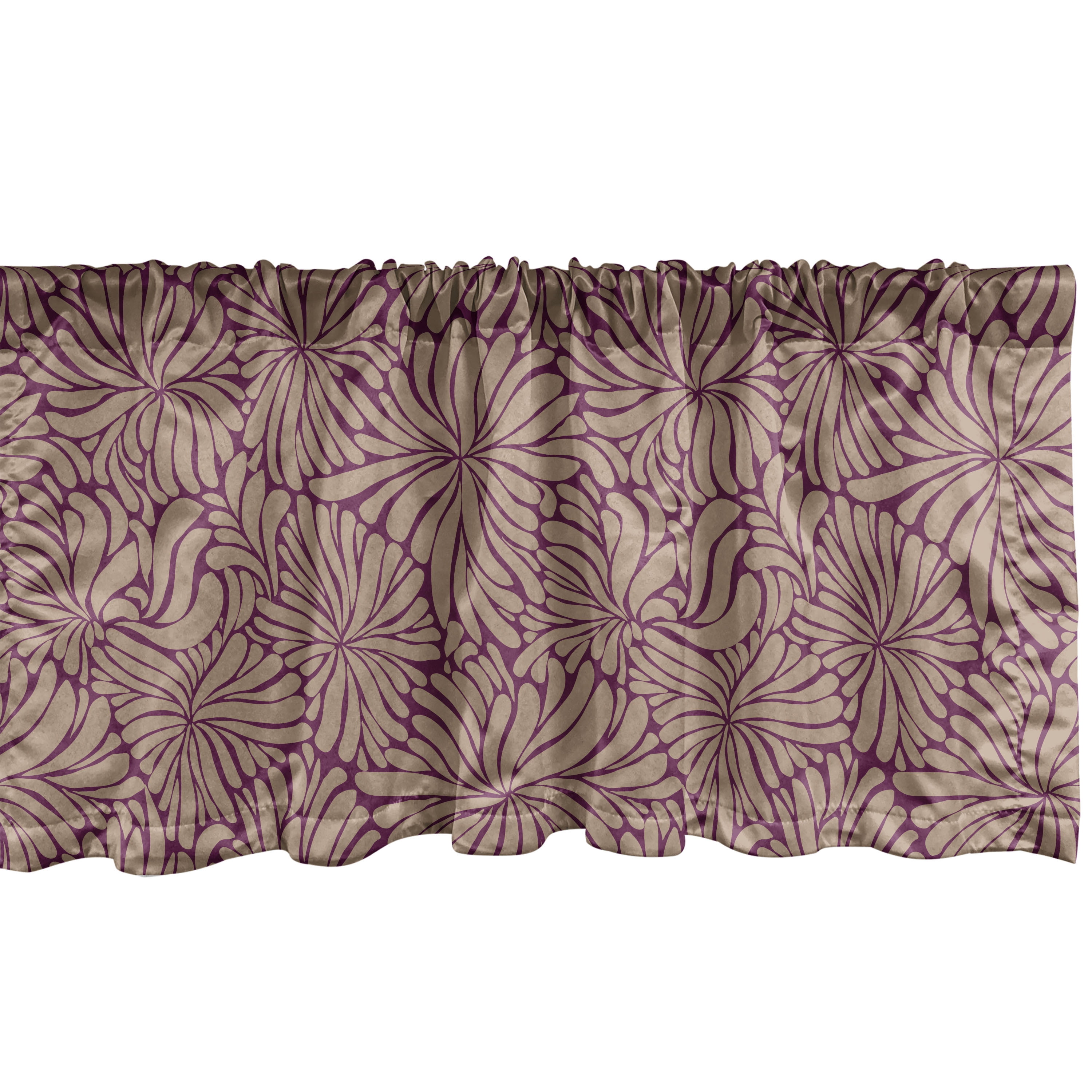 Floral Boho Design Window Valance, Autumn Vibes Bicolour Flowers ...