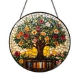 Floral Book Suncatcher Window Hanging, Vibrant Stained Glass Style ...