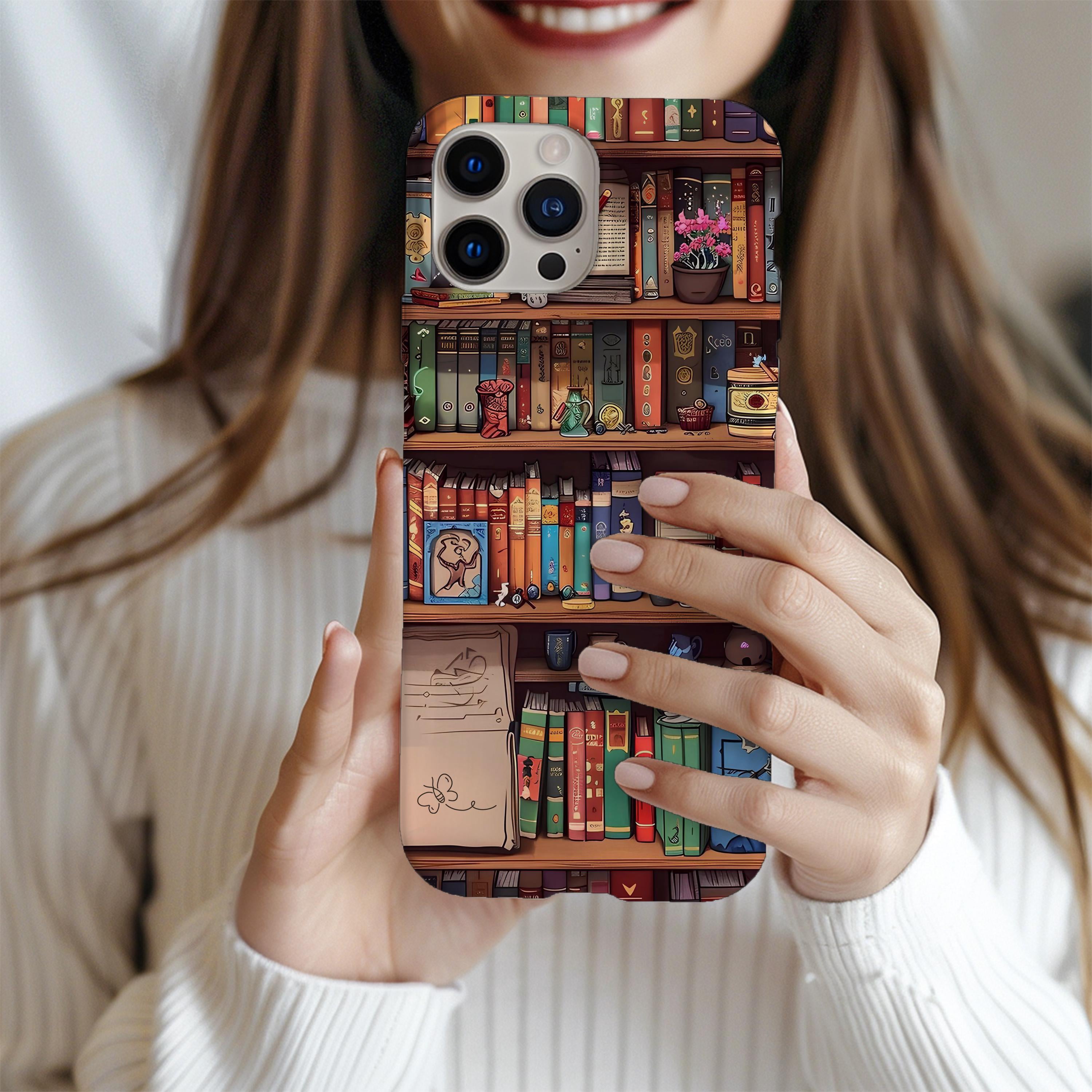 Floral Bookcase Art Phone Case with iPhone 17 through 11 Pro Max, Book ...