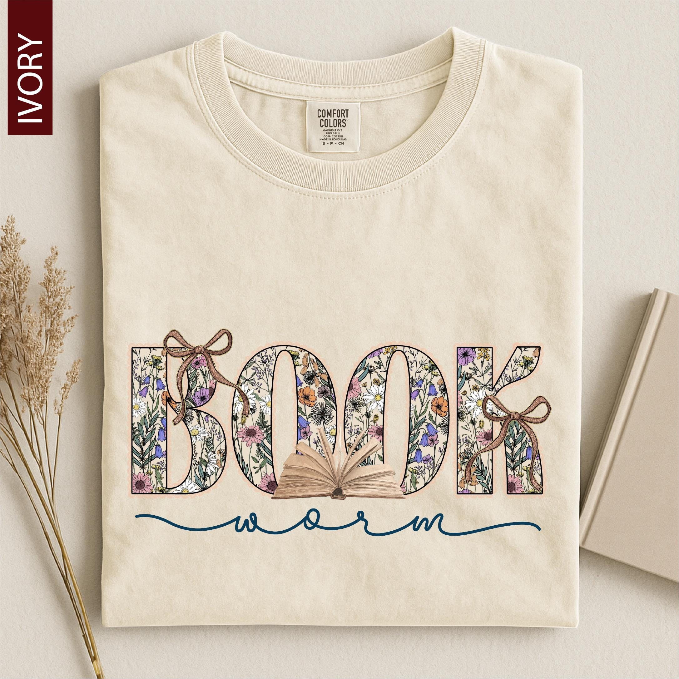 Floral Bookworm T-Shirt, Bookish Shirt, Flower Reading Tee, Reader ...