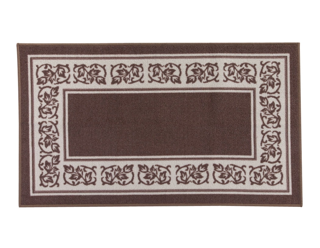 Floral Border Area Rugs Size: 26"x 45", Color: Sand - Walmart.com