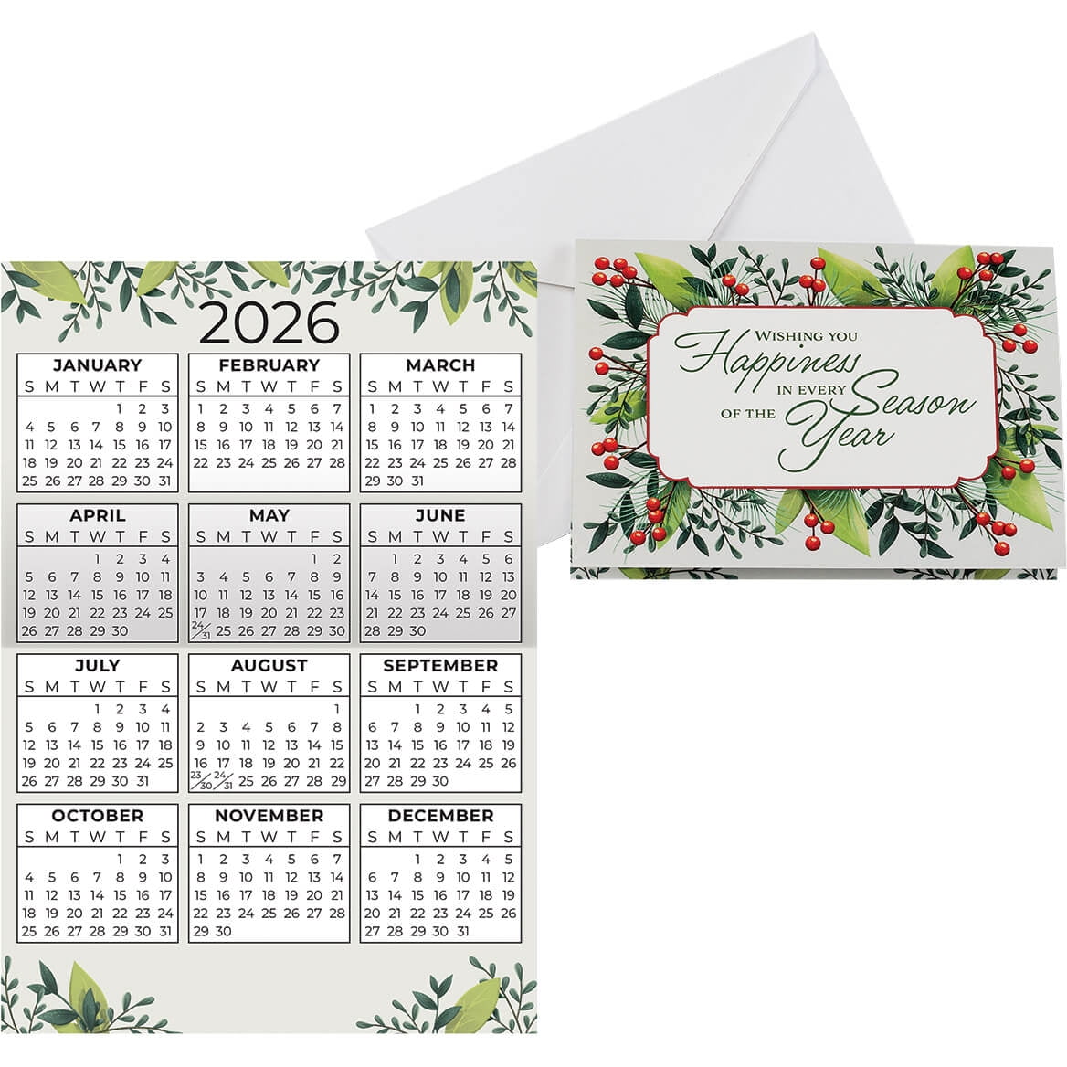 Floral Border Calendar Card Set of 20 - Walmart.com