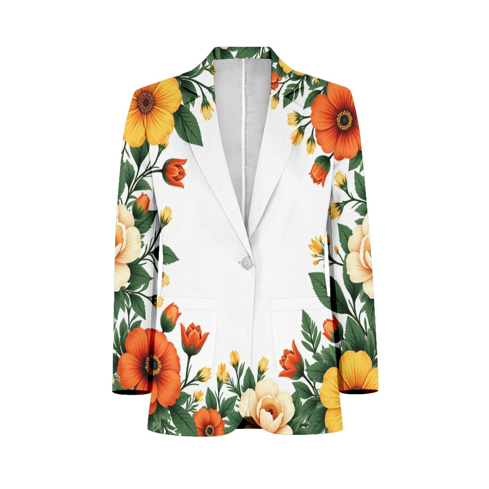 Floral Border With Blank Space Customized Men's Suits full man Shawl ...