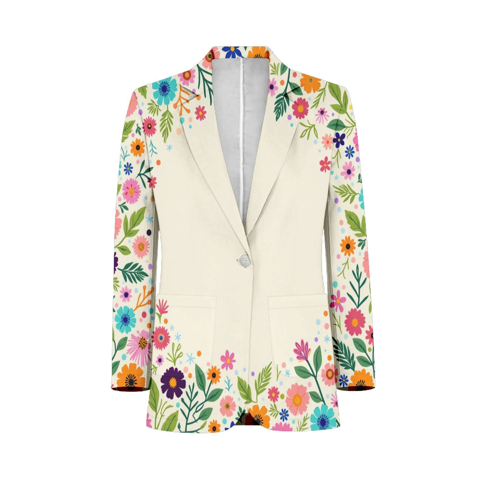 Floral Border With Empty Space Mens Suits Shawl Collar Slim Fit Suit ...