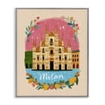Floral Bordered Milan Gray Framed Giclee Art, design by Yen - Walmart.com