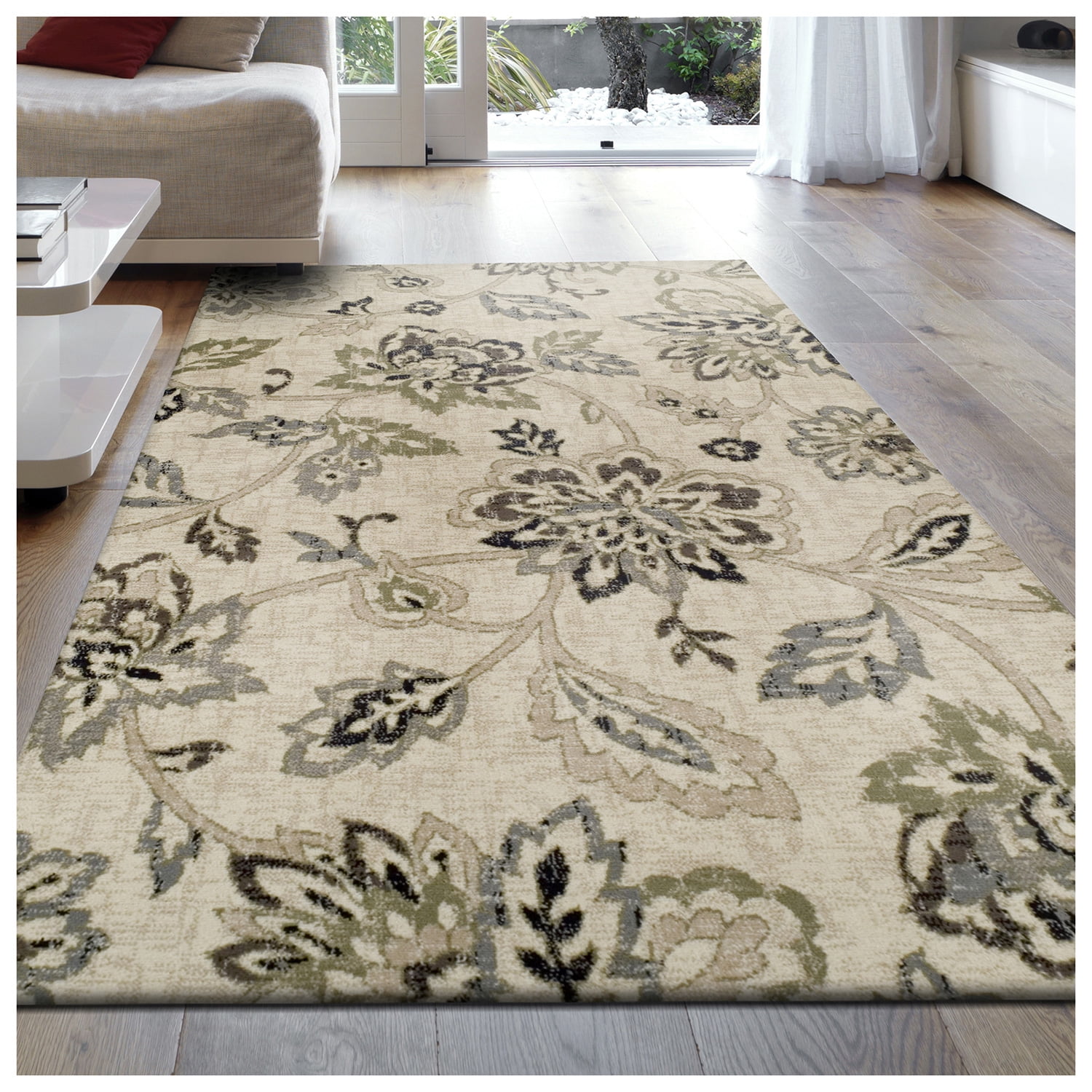 Floral Botanical Jacobean Area Rug or Runner, 8' x 10', N/A - Walmart.com