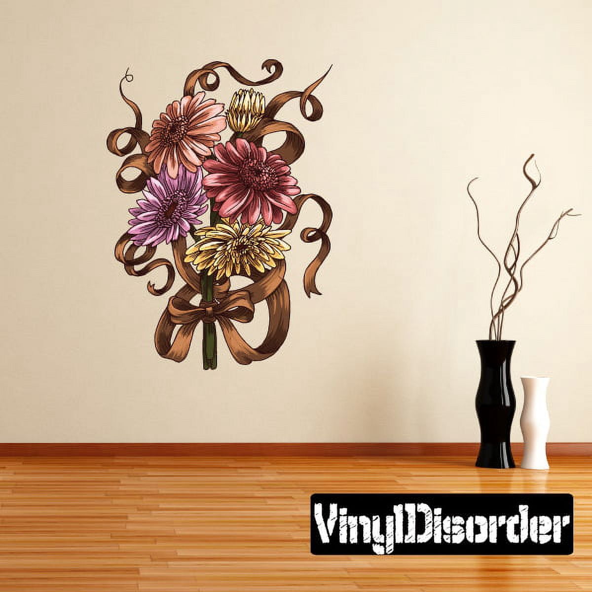 Floral Bouquet Flower Wall Decal - Vinyl Car Sticker - Uscolor007 - 25 ...