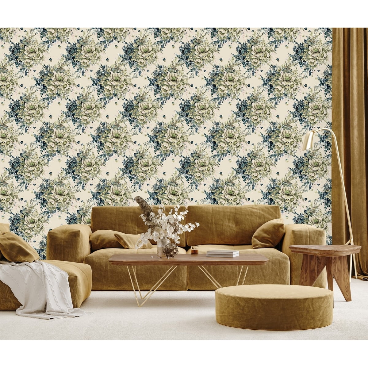 Floral Bouquet Wallpaper Pre-Pasted - 25"W x 225"H - Walmart.com