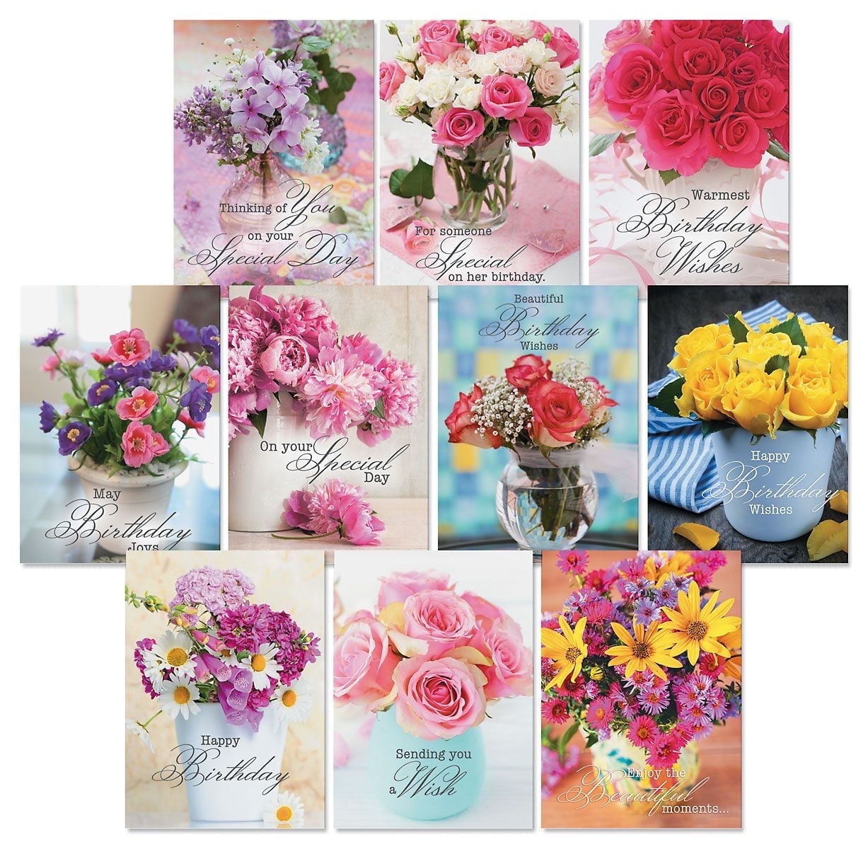 "Current Floral Bouquets Birthday Card Pack - Set of 20, 5"" x 7 ...