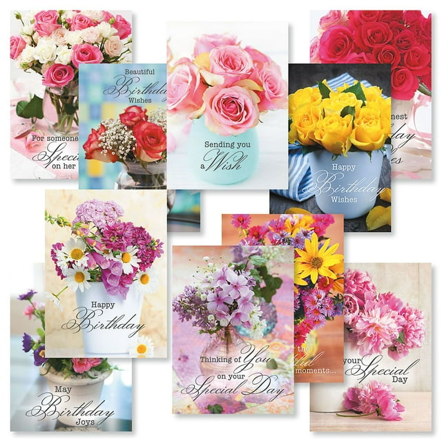 "Current Floral Bouquets Birthday Card Pack - Set of 20, 5"" x 7 ...