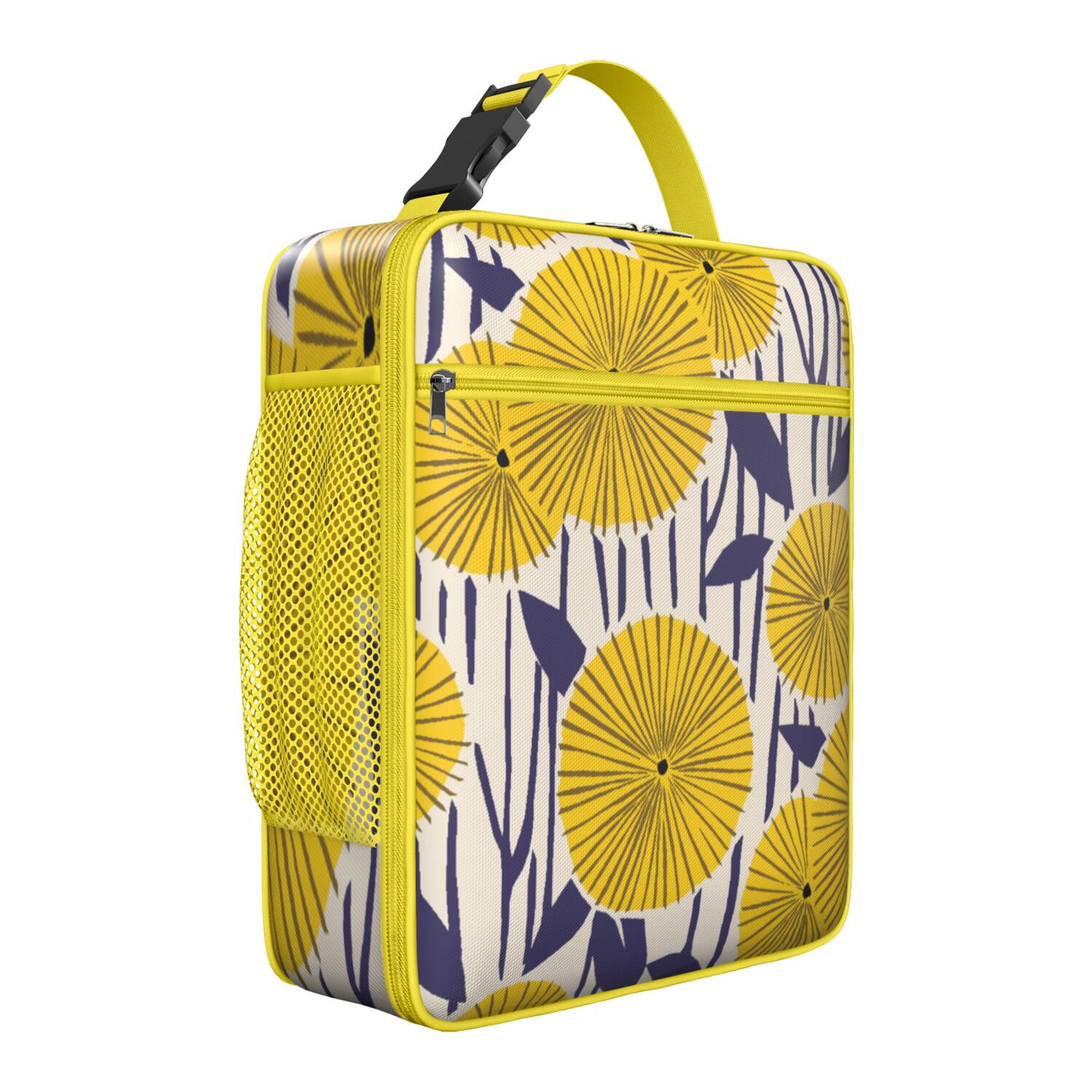 Floral Butterfly Lunch Bag with Insulated Interior, Leakproof Zipper ...