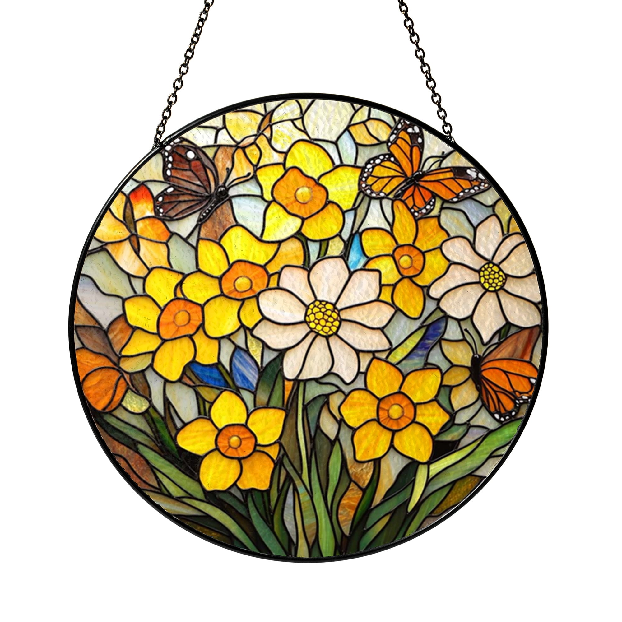Floral Butterfly Scene Suncatcher – Window Decor - Walmart.com