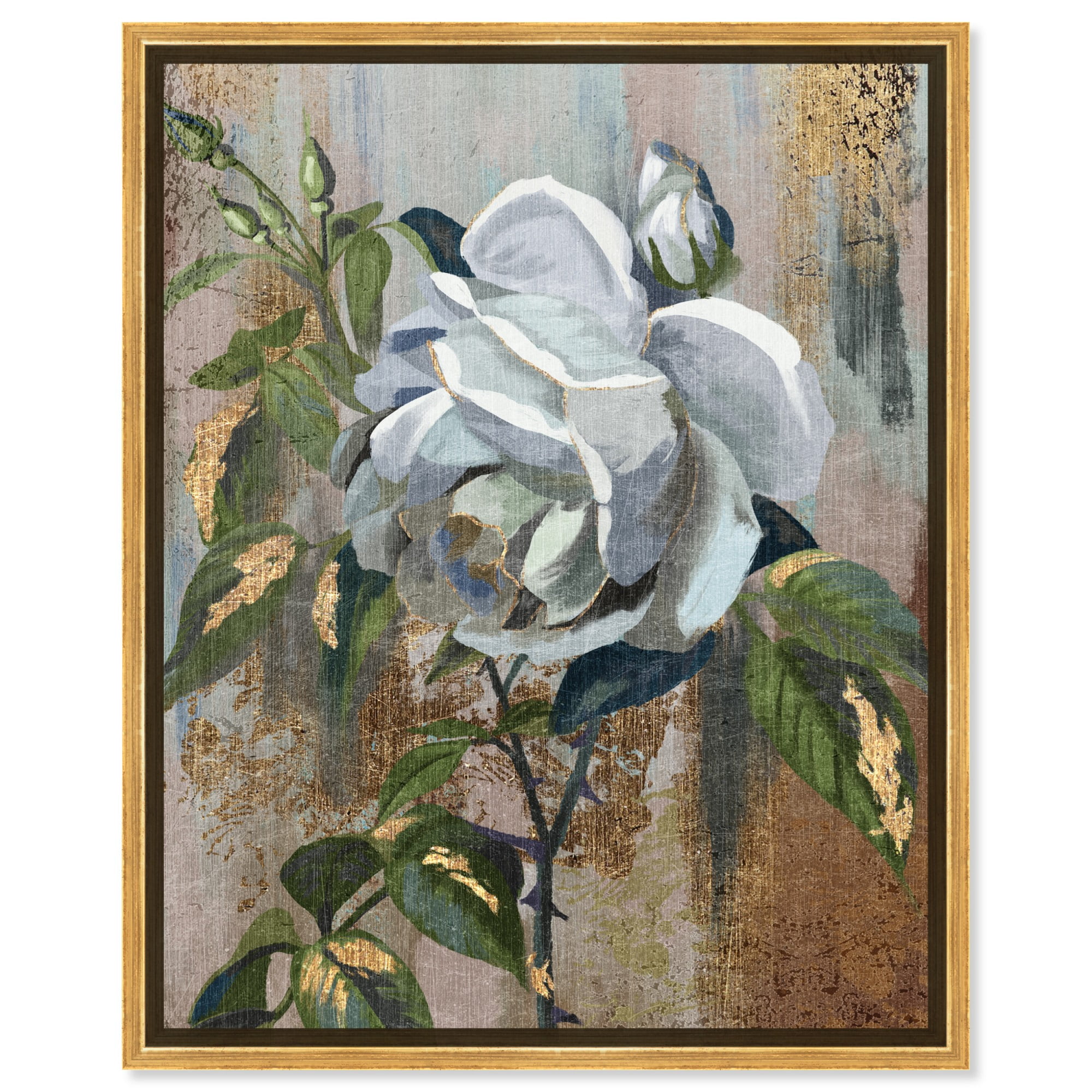 Floral Canvas Gold Canvas Glamorous Feminine Wall Art by Art Remedy ...