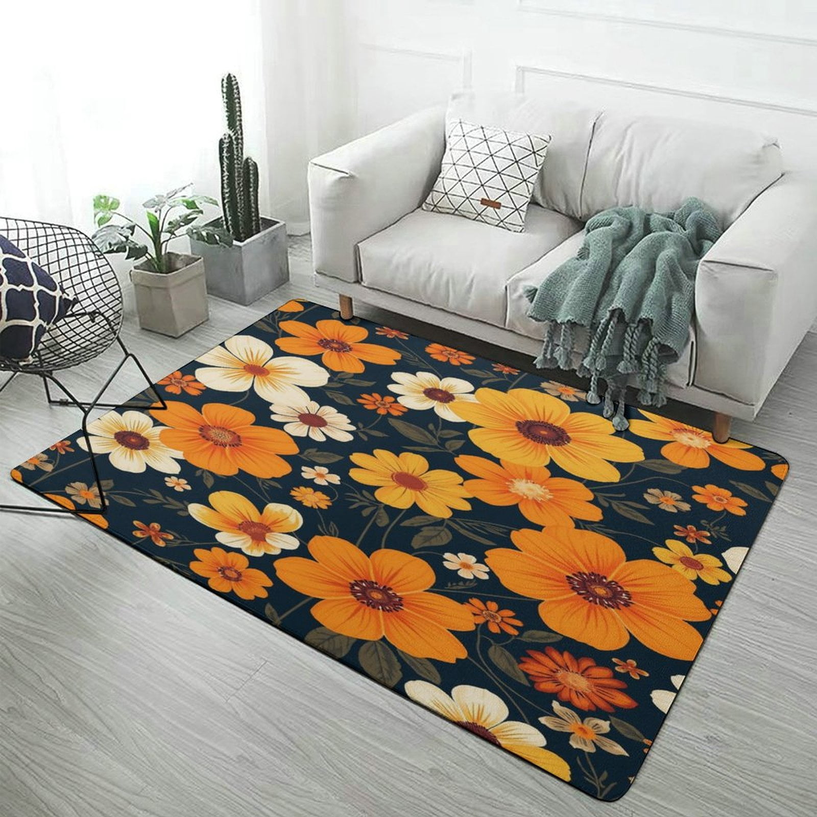 Floral Carpet for Living Room Luxury Home Rations Sofa Coffee Table ...