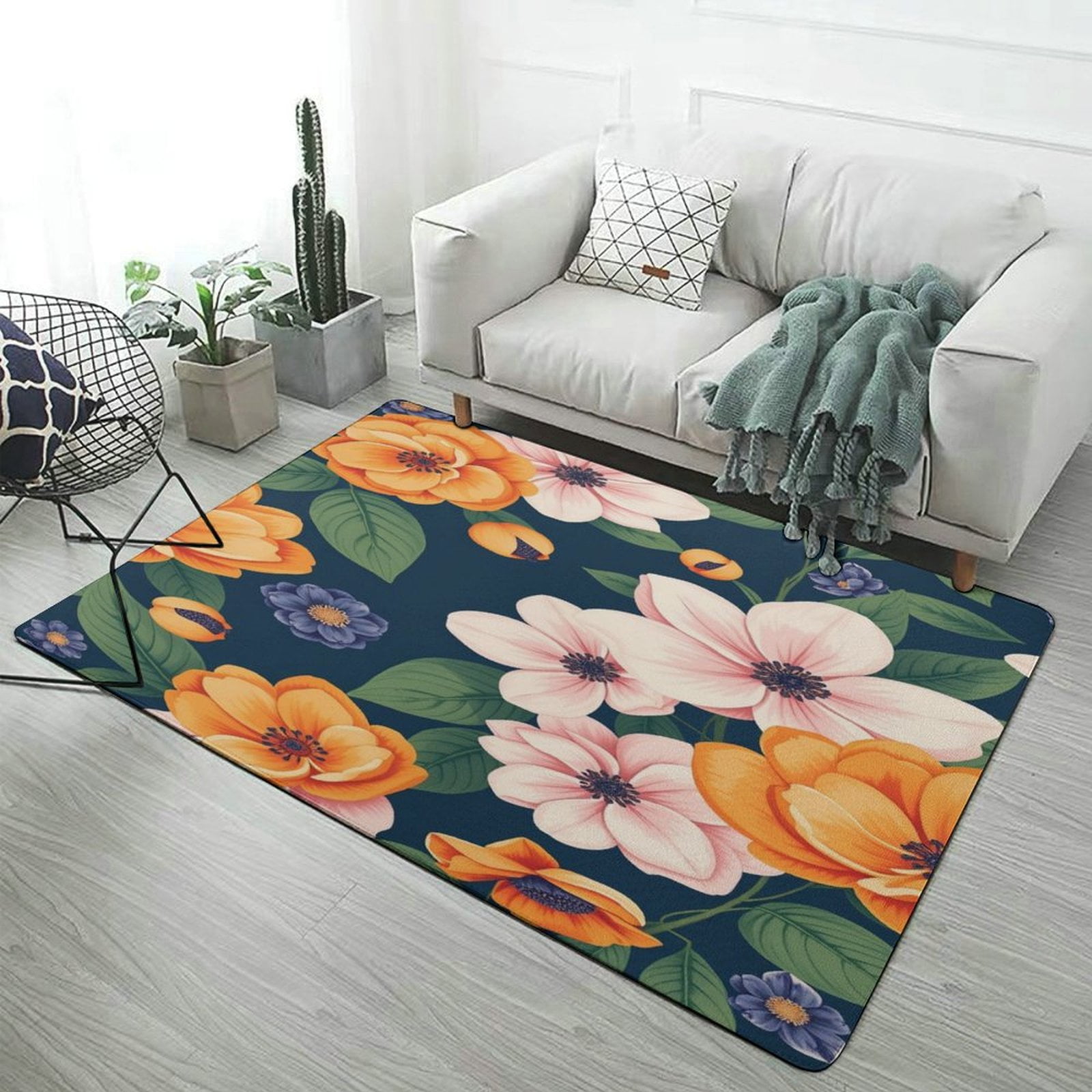 Floral Carpet for Living Room Luxury Home Rations Sofa Coffee Table ...