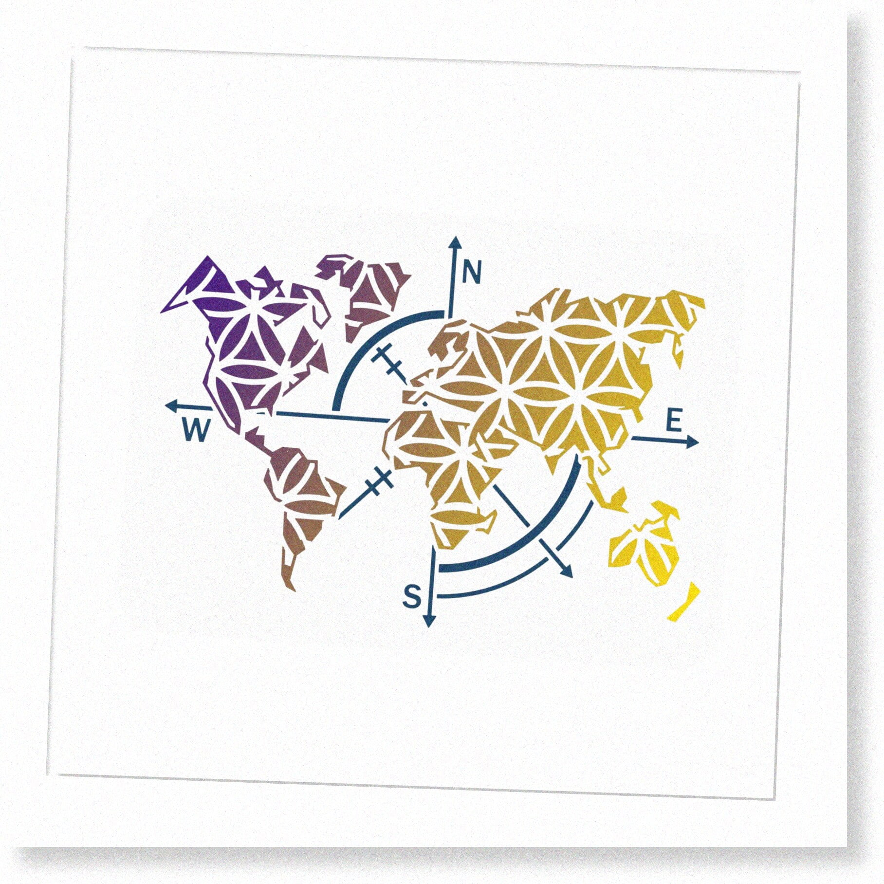 Floral Cartography: Reusable Flower of Life Map Painting Template - DIY ...