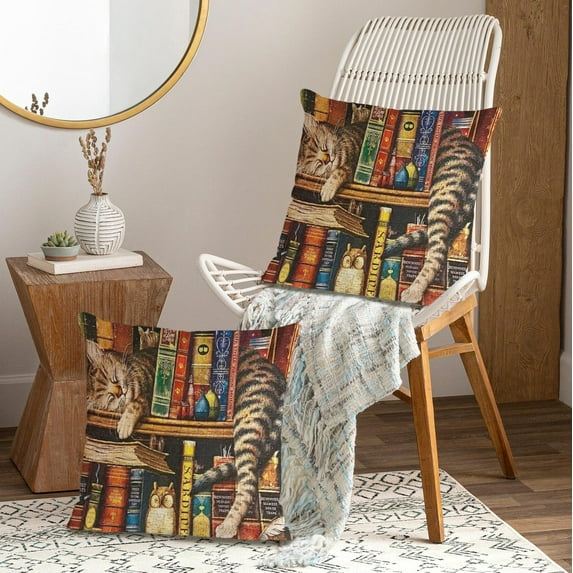 Floral Cat Pillow Covers 18x18, Cottagecore Room Decor, Outdoor Soft ...
