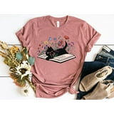 Floral Cat Shirt, Cat Lover Shirt, Cat Book Shirt, Cat Lover Gift, Gift ...