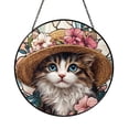 Floral Cat Stained Glass Suncatcher – Botanical Window Art - Walmart.com