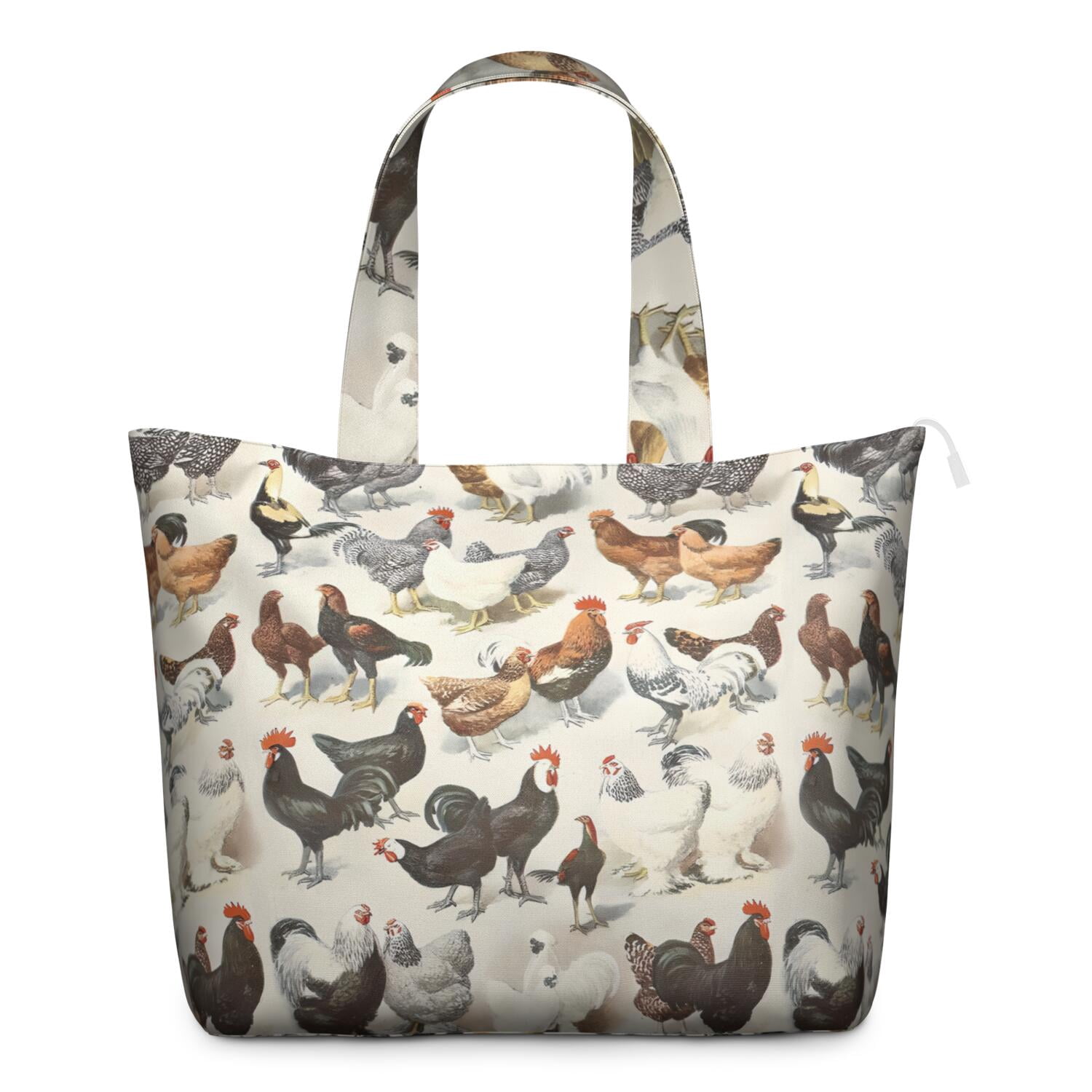 Floral Chicken Farm Duffel Tote, Rustic Hen and Rooster Pattern Travel ...