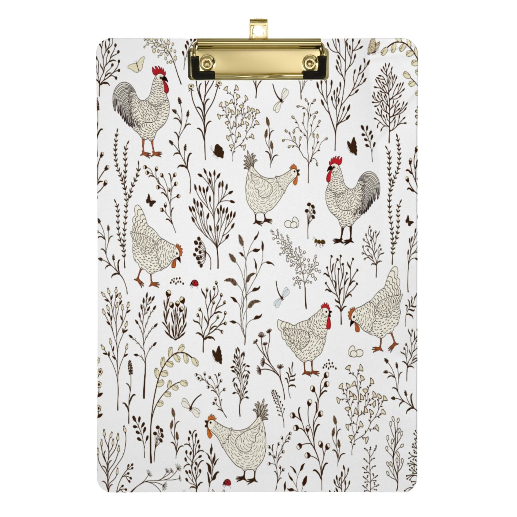 Floral Chicken Leaves Acrylic Clipboards A4 Standard Letter Size ...