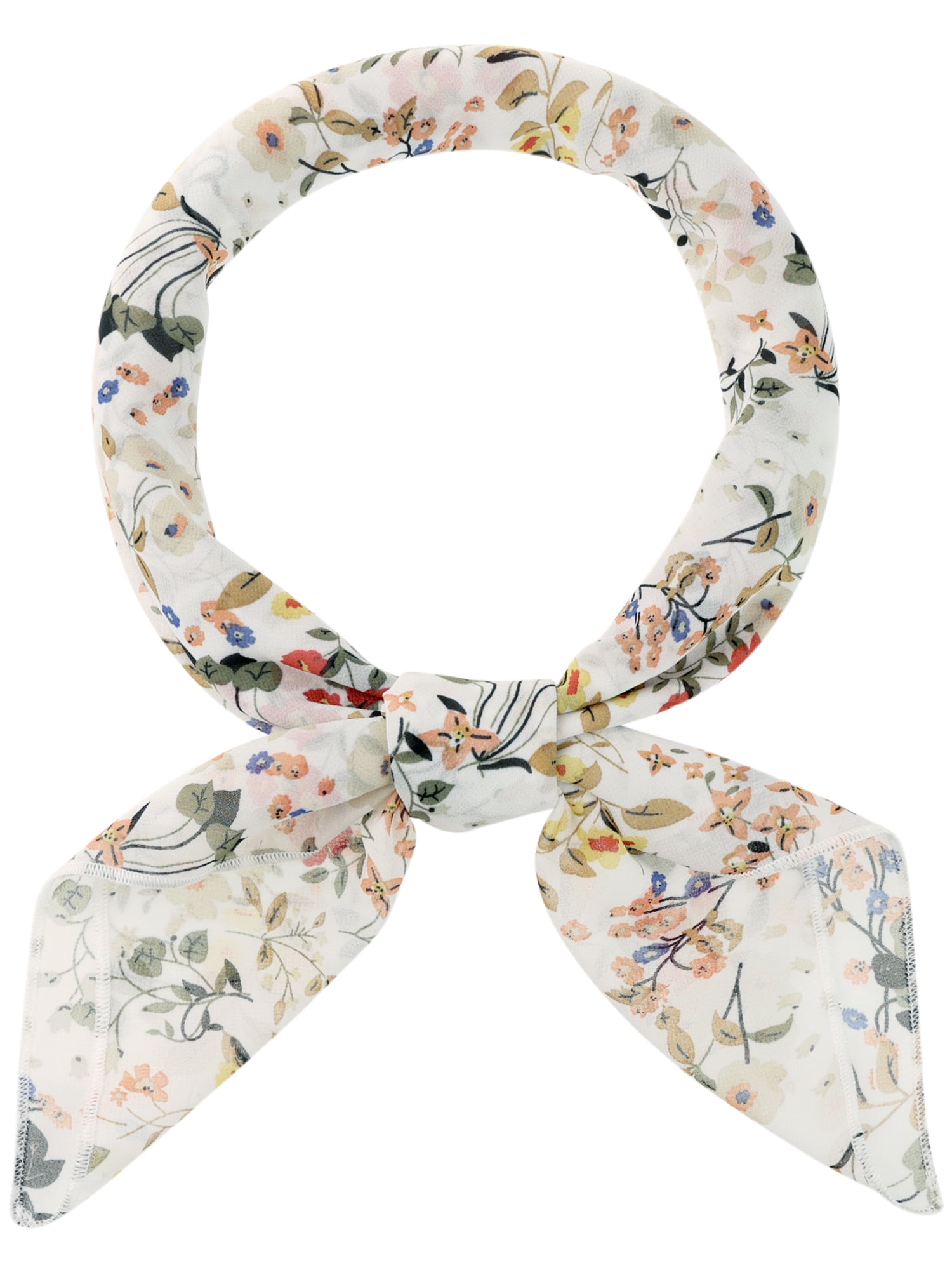Floral Chiffon Scarves Square Skinny Long Neck Scarf Neckerchief ...