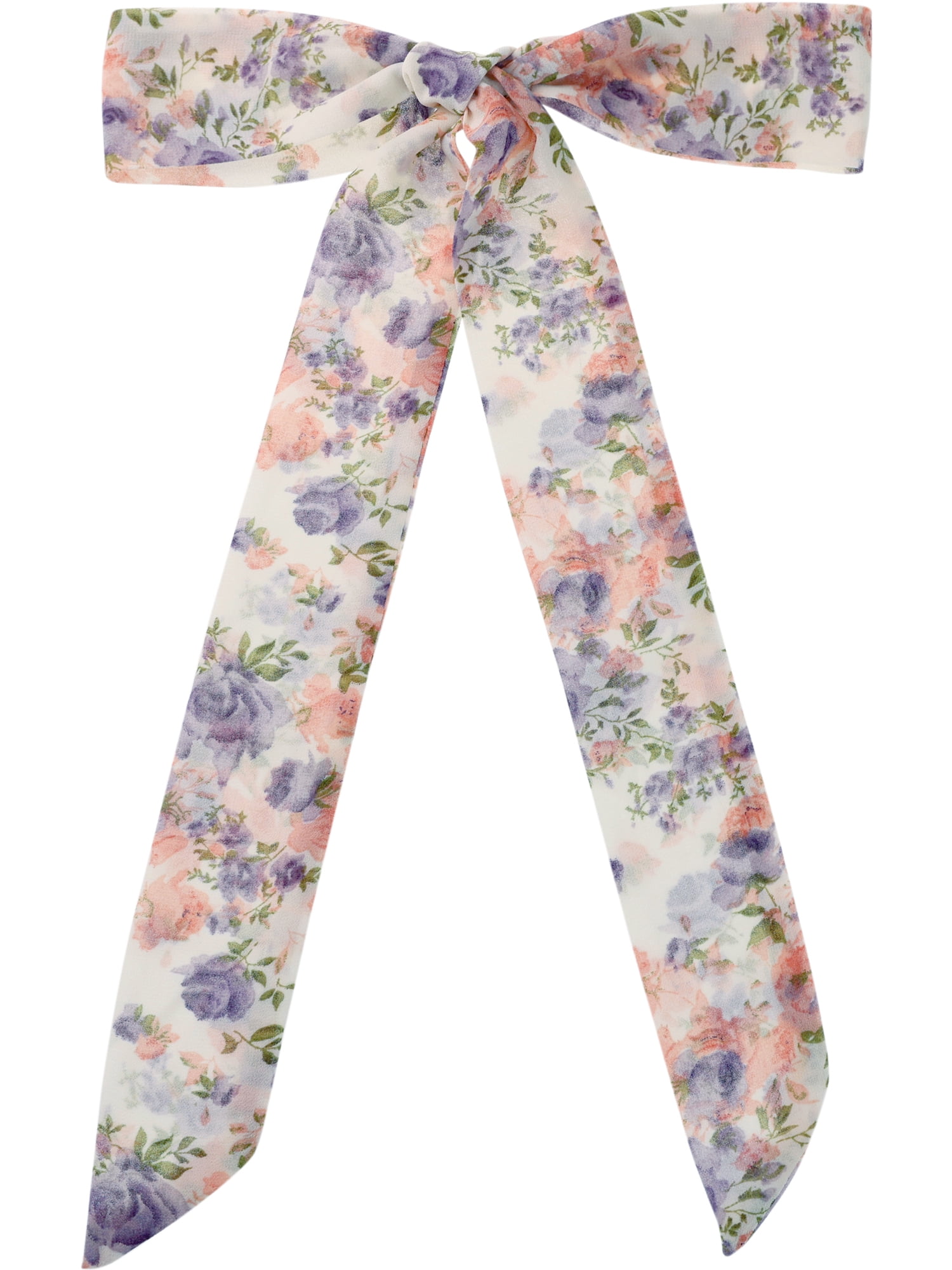 Floral Chiffon Scarves Square Skinny Long Neck Scarf Neckerchief ...