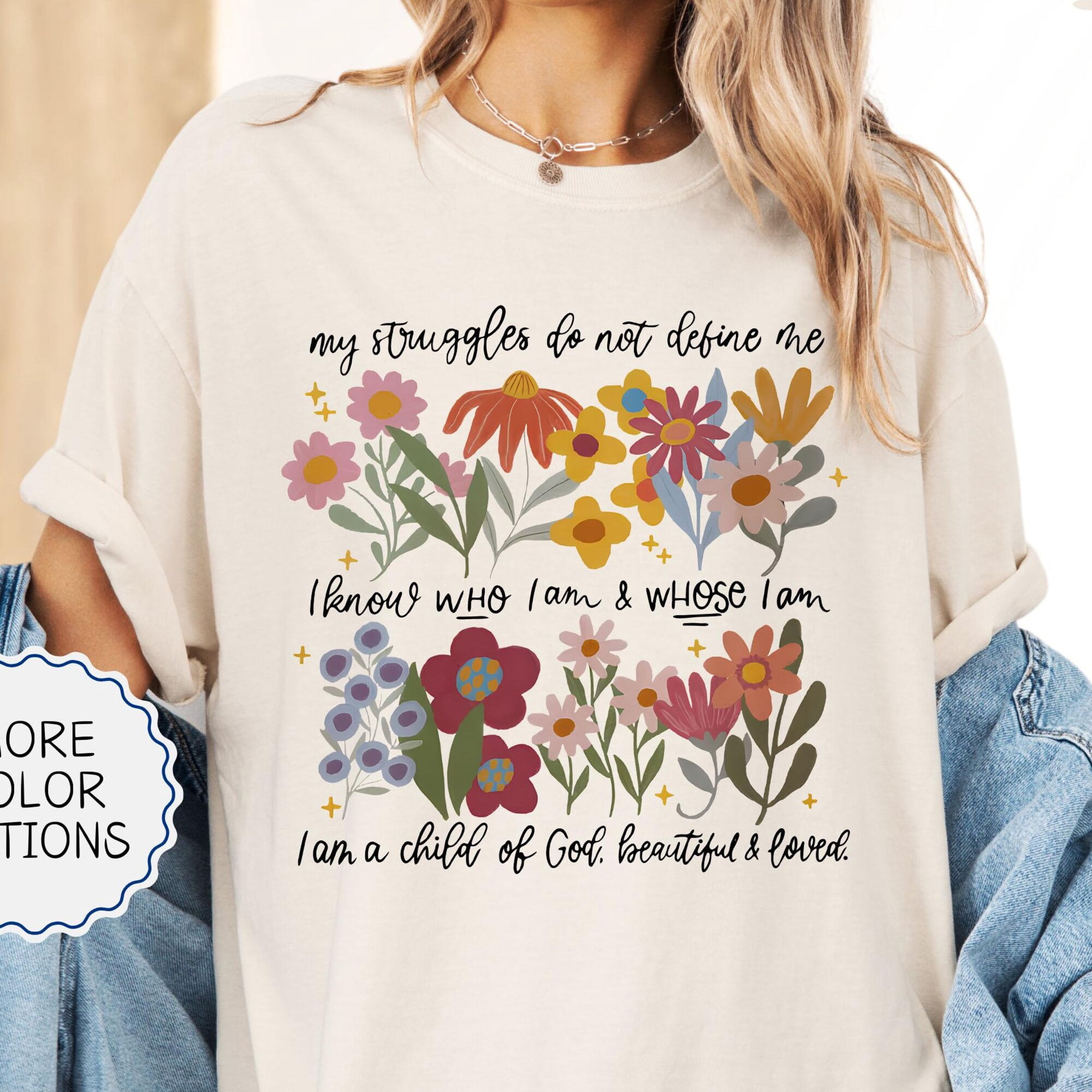 Floral Christian Affirmations Shirt Beautiful and LovedInspirational ...