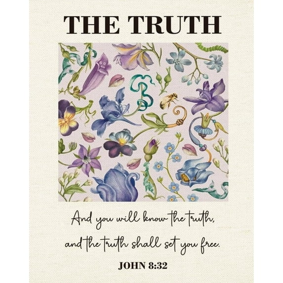 Floral Christian Canvas Wall Art, Bible Verse Decor, Botanical flowers ...