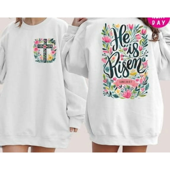 Floral Christian Easter : Jesus Resurrection Gift, Black Sweatshirt ...