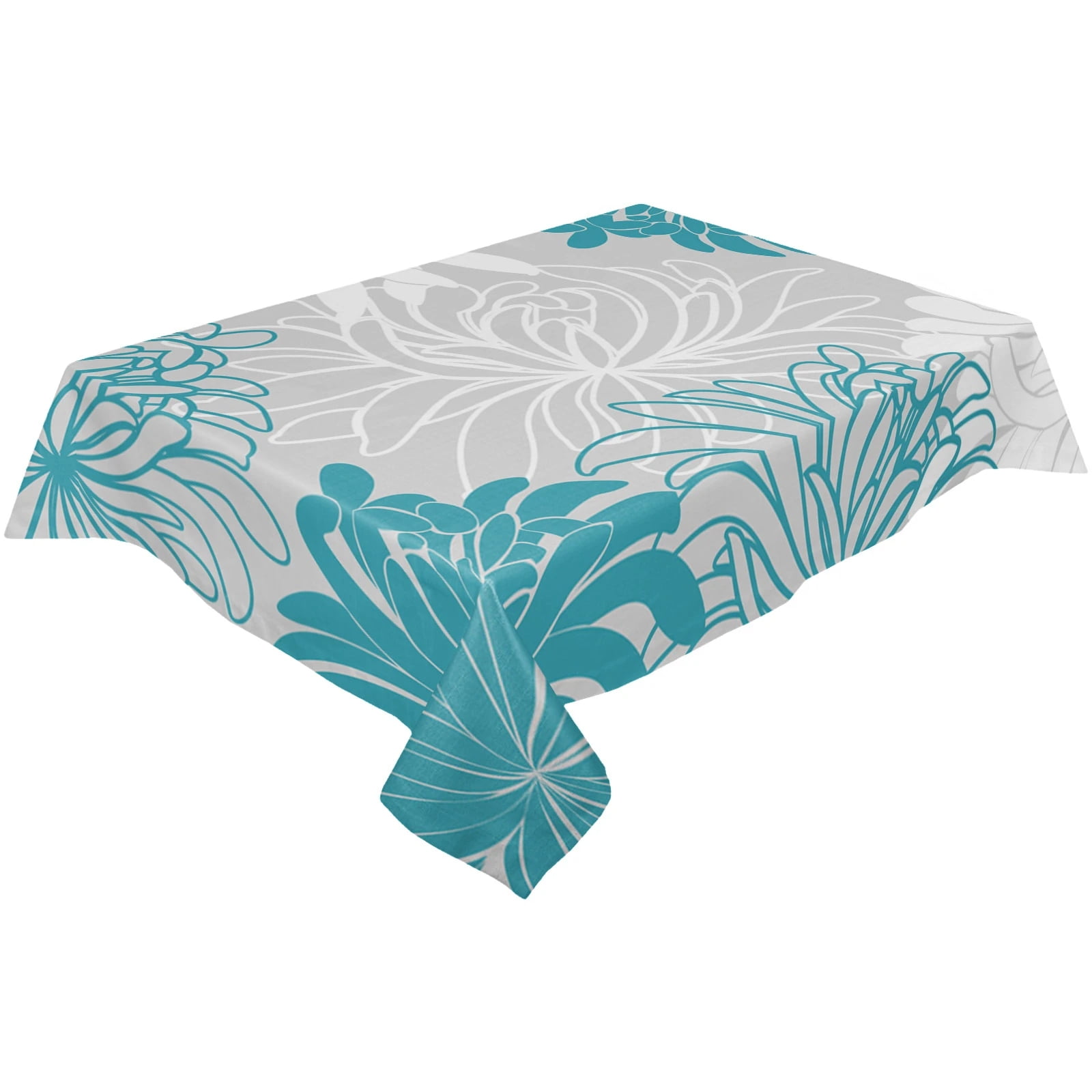 Floral Chrysanthemum Flower Table Cloth Waterproof Dining Tablecloth ...