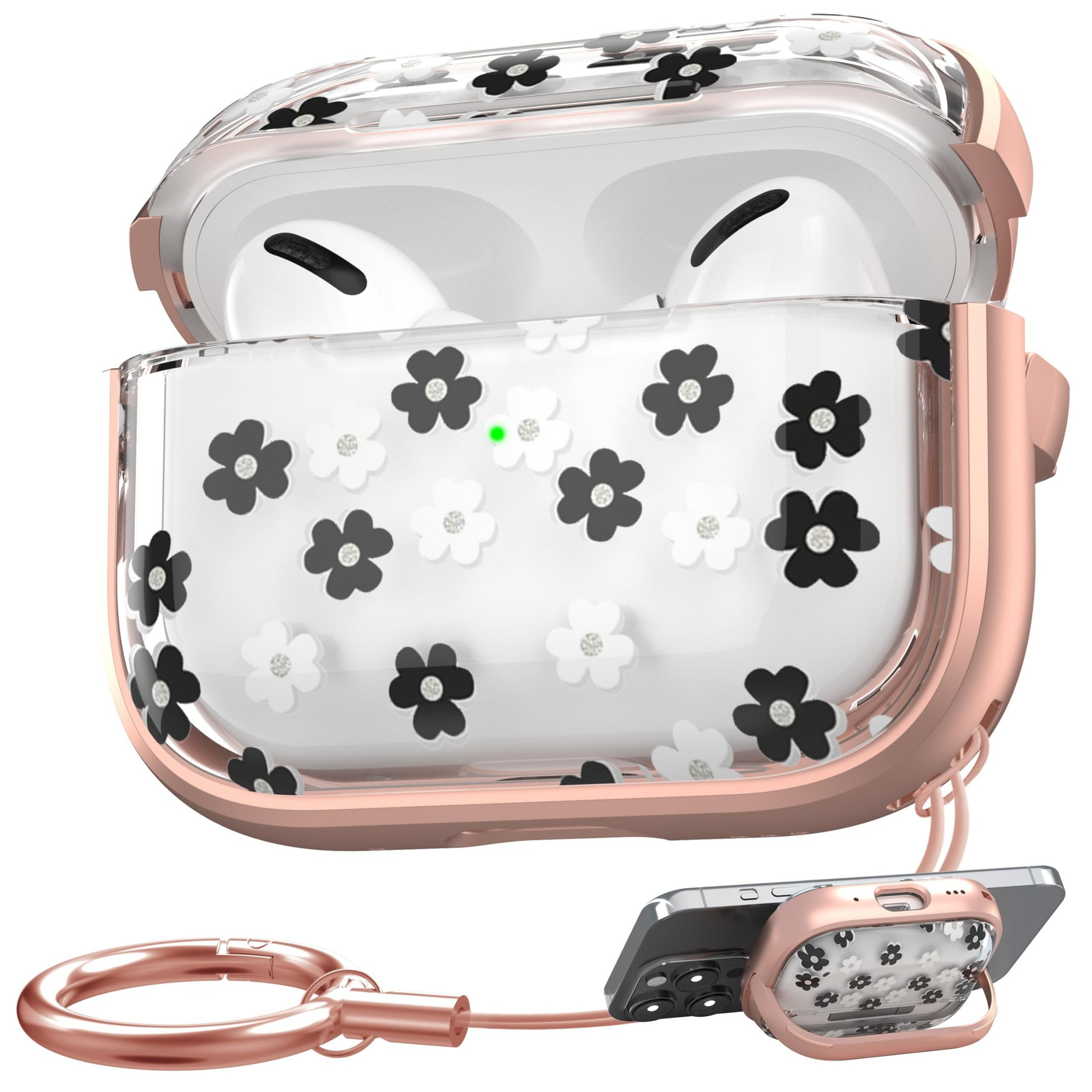 Floral Clear Locking Case for AirPods Pro 2nd and 1st Generation ...
