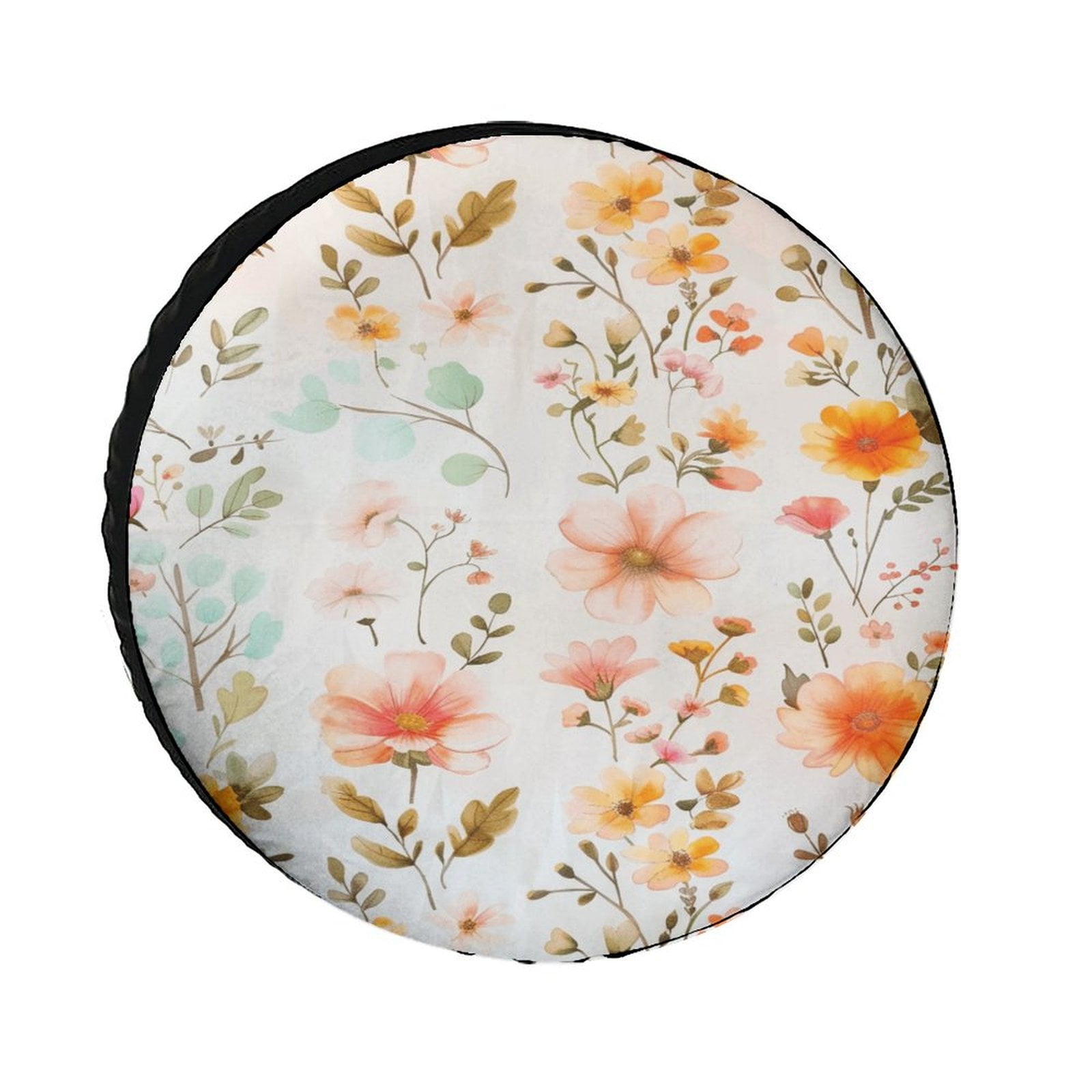 Floral Colorful Flower Spare Tire Cover for Trailer, Waterproof Oxford ...