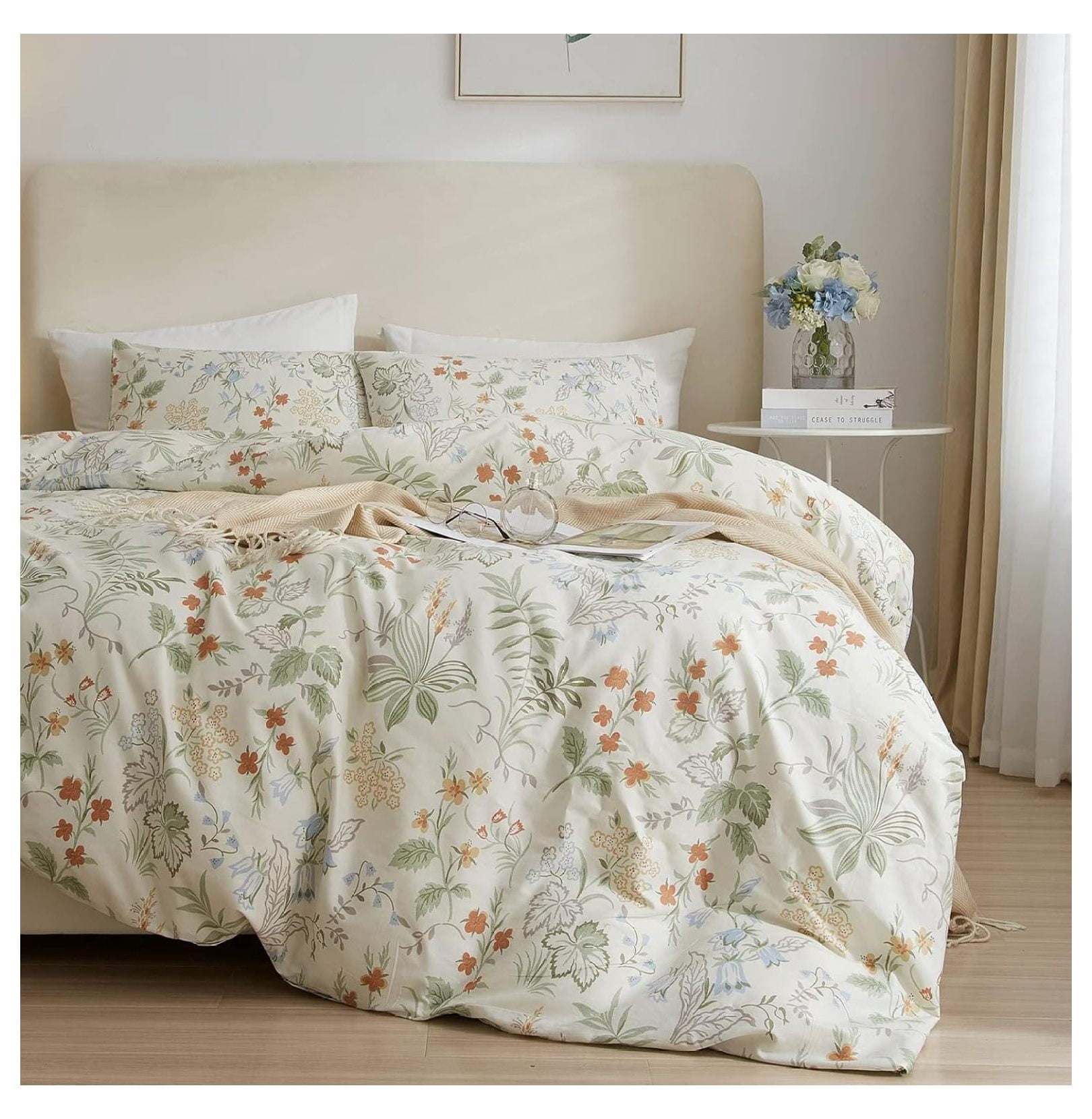 Floral Comforter Sets Full Size Bed Garden Style Vibrant Colored ...