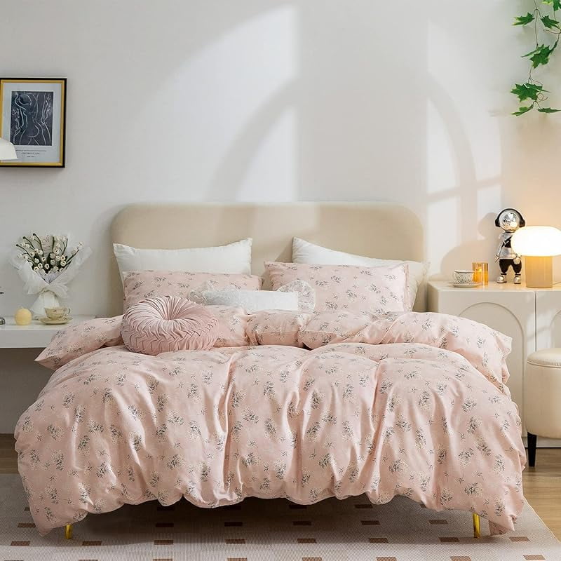 Floral Comforters Queen Size 3 Pieces Soft Cute Floral Bedding ...
