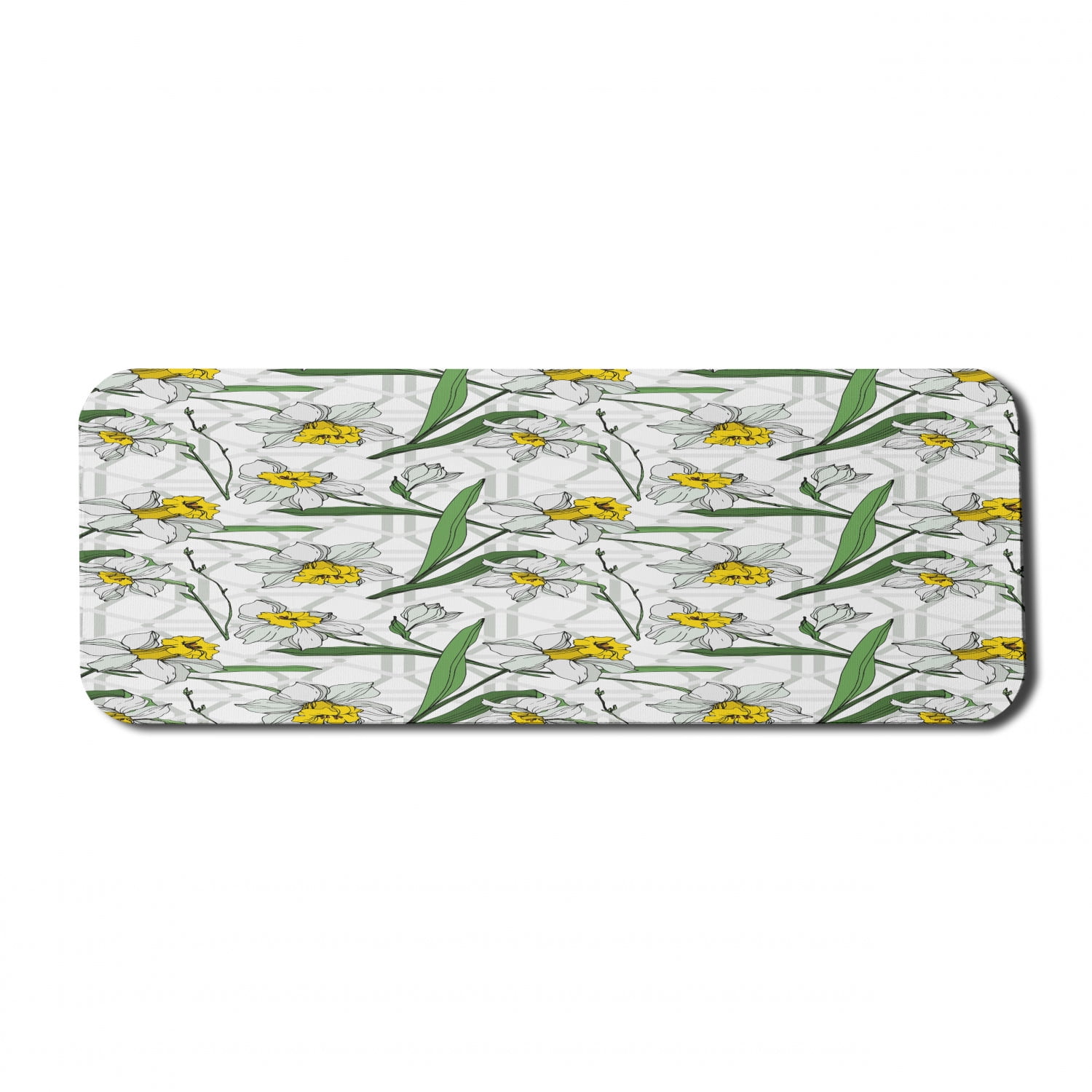 Floral Computer Mouse Pad, Narcissus Blossoms Field Floral Botanical ...