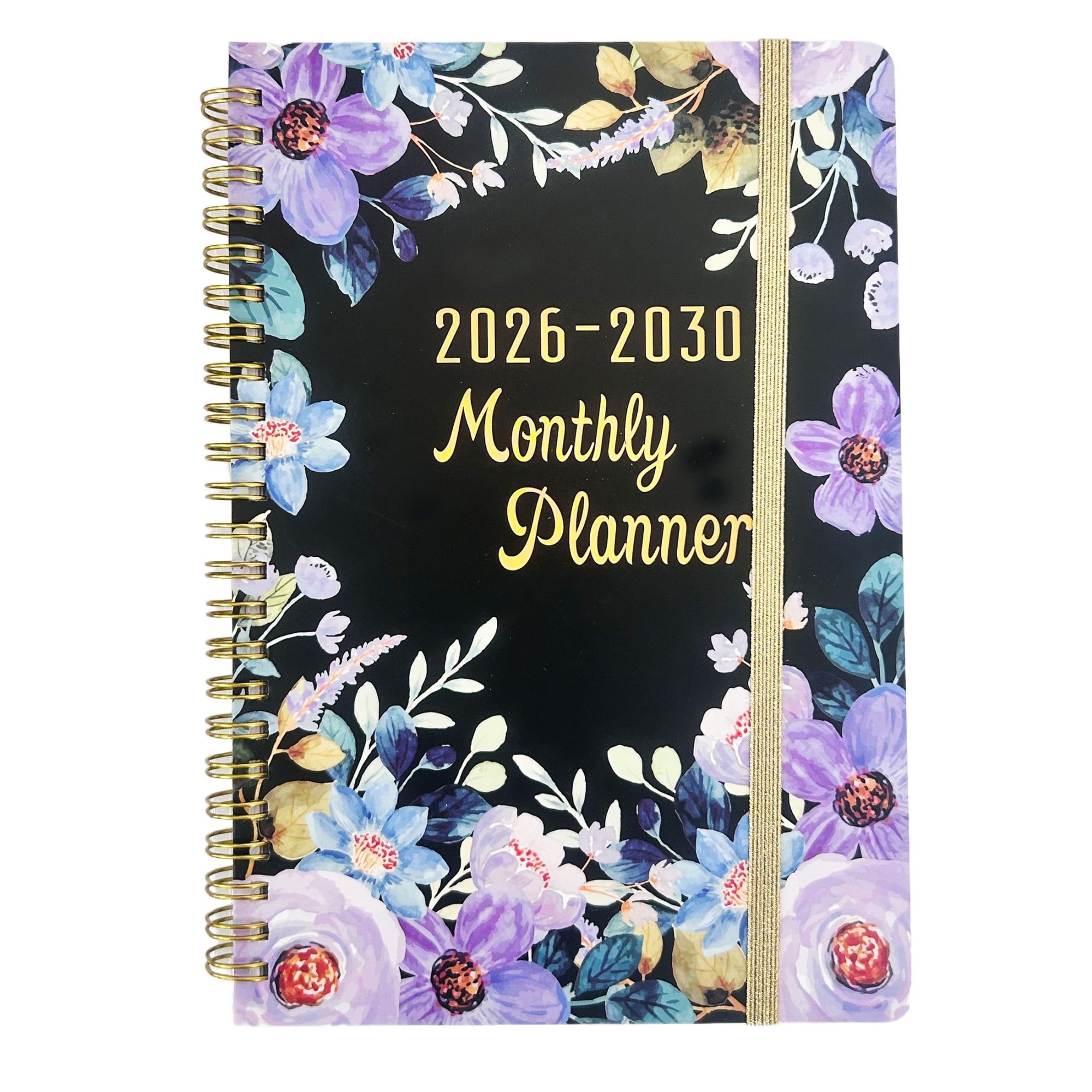 Floral Cover 2026-2030 Calendar Planner Notebook - Spiral Bound ...
