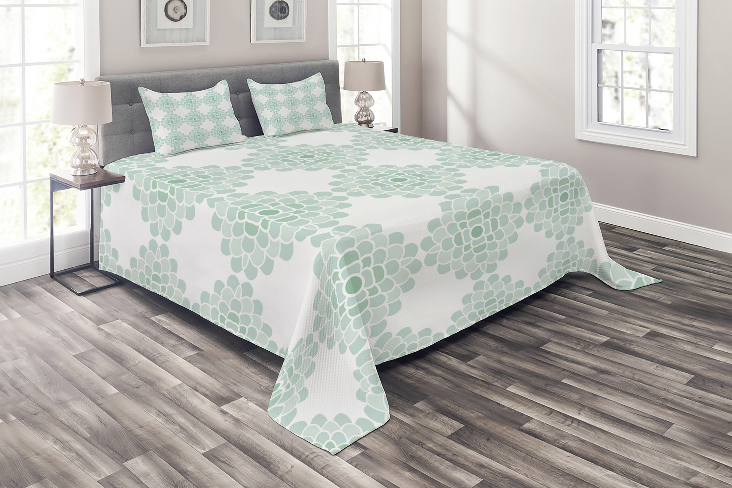 Ambesonne Aqua Quilted Coverlet 3 Pcs, Line Stripes Bold and Thin ...