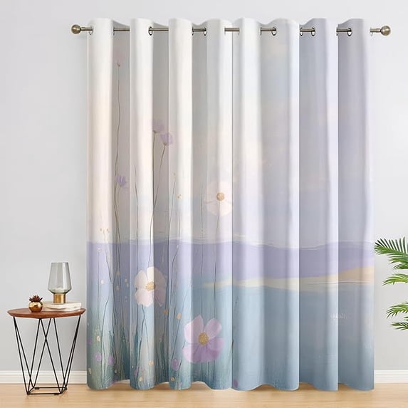 Floral Curtains for Bedroom - Watercolor Flower Window Curtains, Nature ...