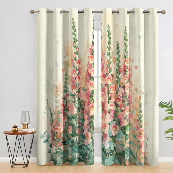 Floral Curtains For Living Room, Farmhouse Flower Pattern Design ...
