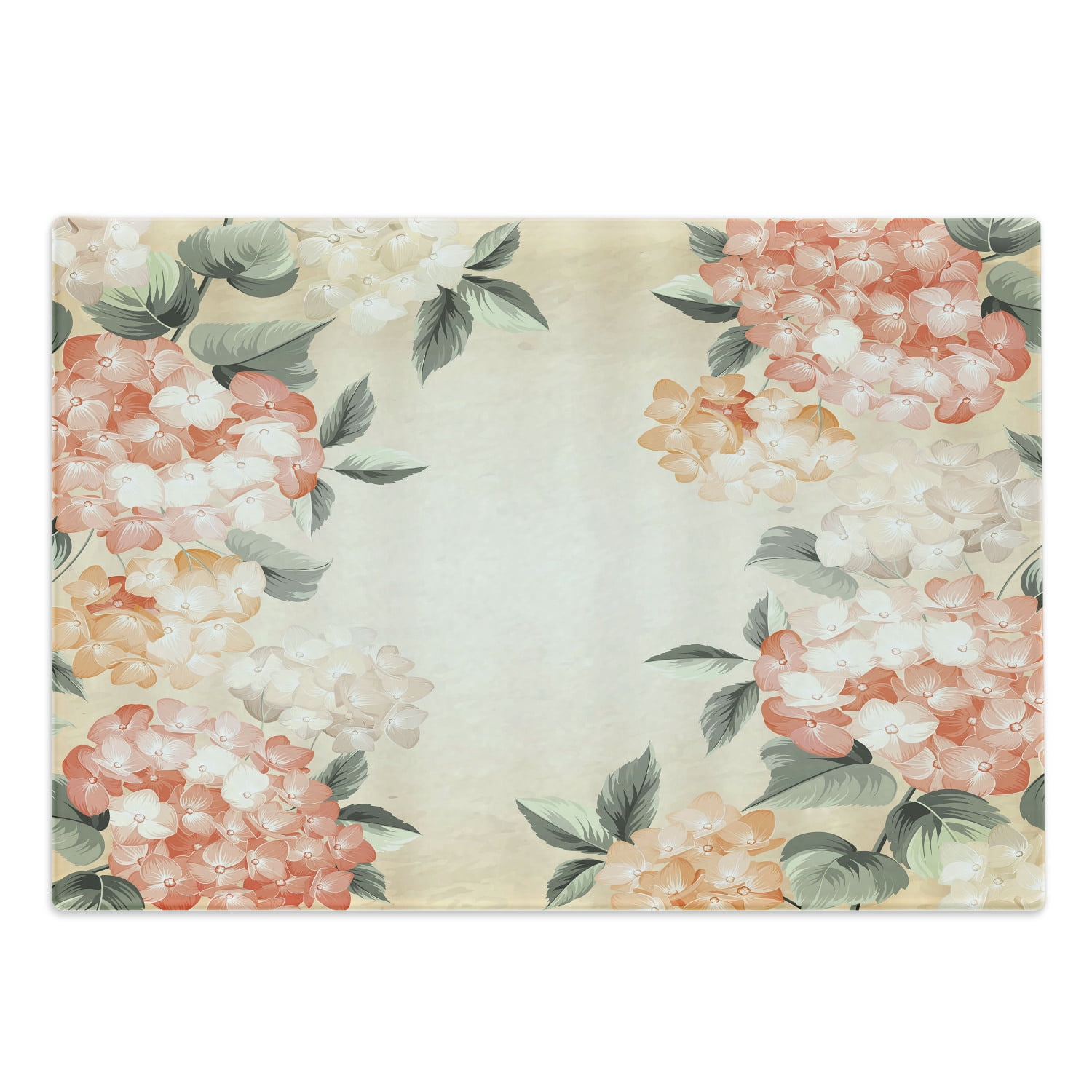 Floral Cutting Board, Blooming Hydrangea Flowers Leaves Bouquet Vintage ...