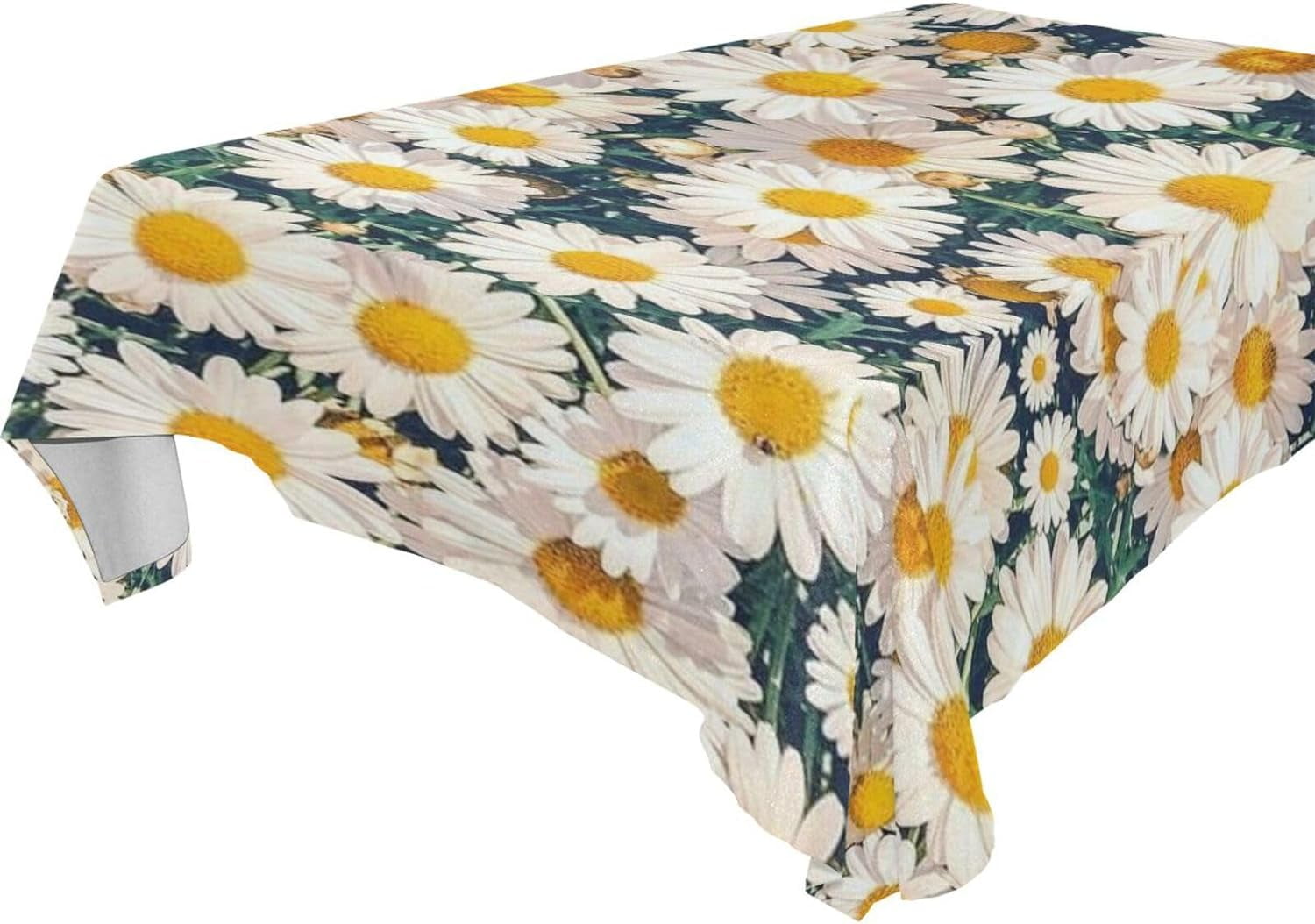 Floral Daisy Pattern Rectangle Tablecloth, Dust Proof Anti Wrinkle ...