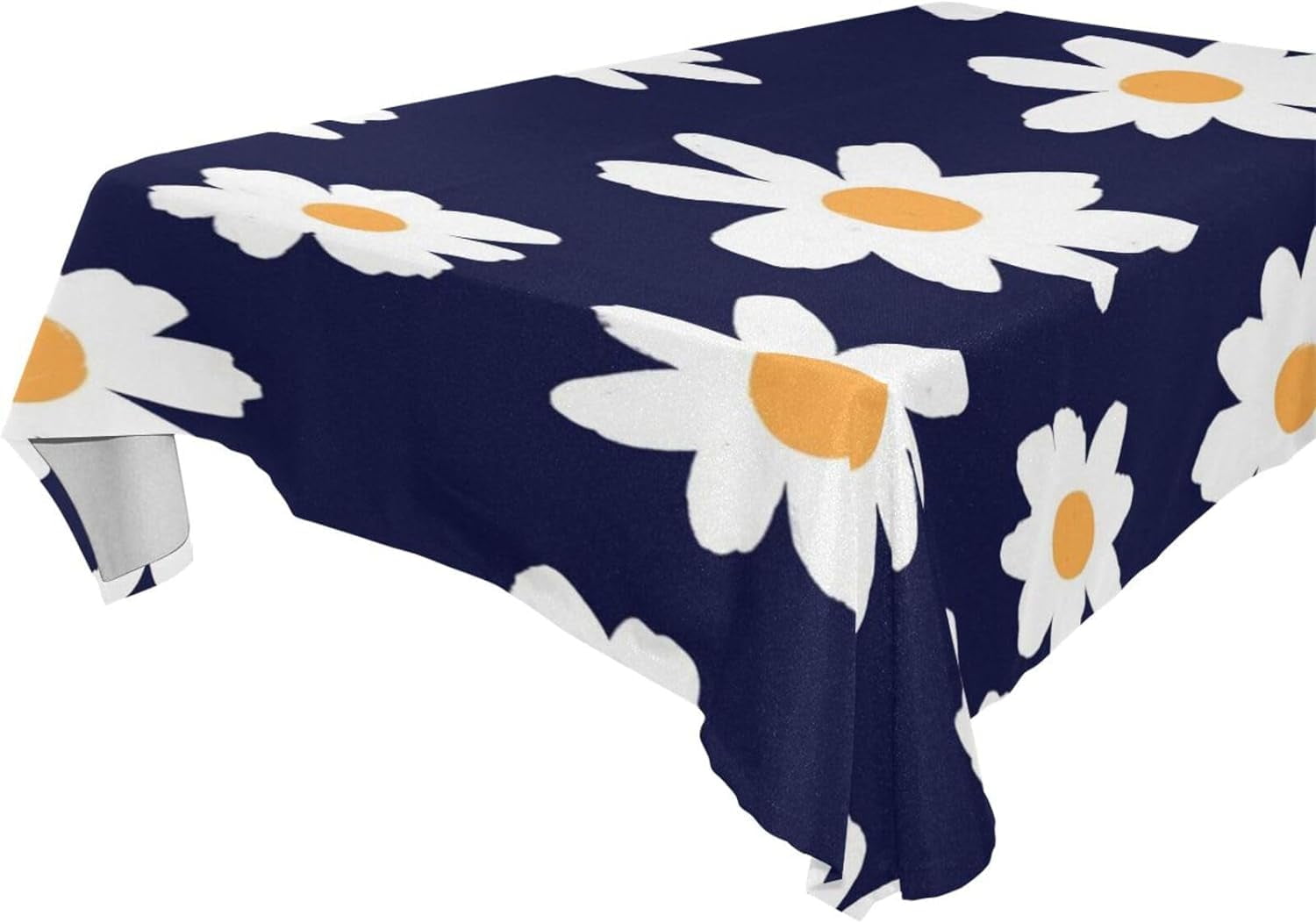 Floral Daisy Pattern Rectangle Tablecloth, Dust Proof Anti Wrinkle ...